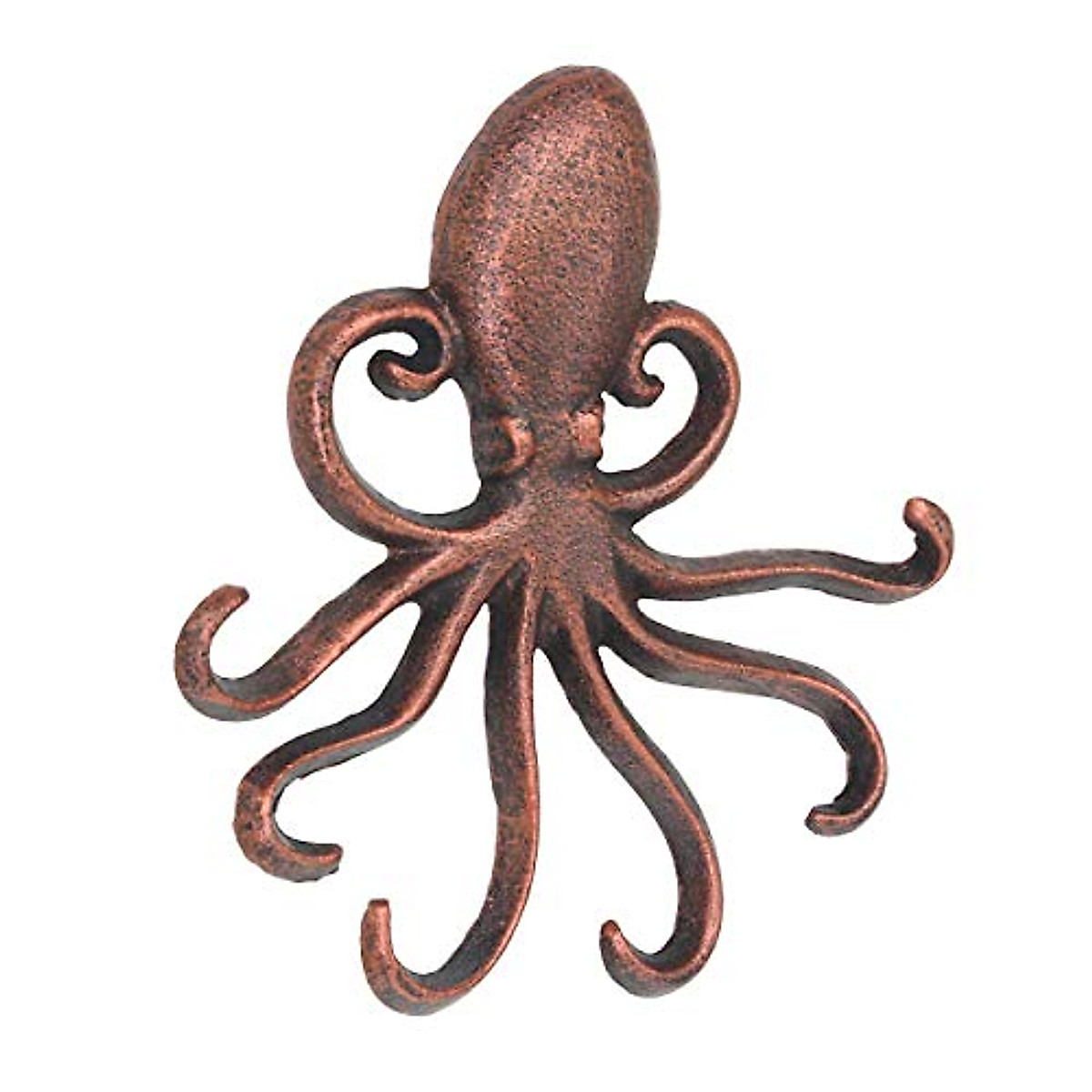Stonebriar Cast Iron Octopus Decorative Wall Hook, Unique Nautical Design, Multiple Hooks , Bronze