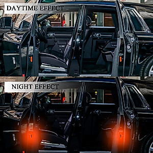 BEYPOVK 4PCS Car Door Open Reflective Safety Stickers, Anti-Collision Warning Decal Tape, Exterior Accessories for Cars, SUVs, Trucks, Motorcycles (Orange)