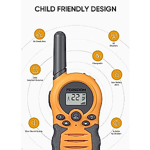 FOREDOM FD688 Rechargeable Walkie Talkies for Kids Long Range with Flashlight, 2 Pack