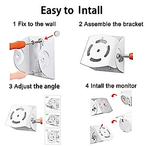 Universal Adjustable Angle Wall Mount Shelf for Baby Monitor Camera, Angle Mounting Brackets, Fits Arlo, Motorola, Infant Optics DXR-8, HelloBaby, and Most Baby Monitor Camera