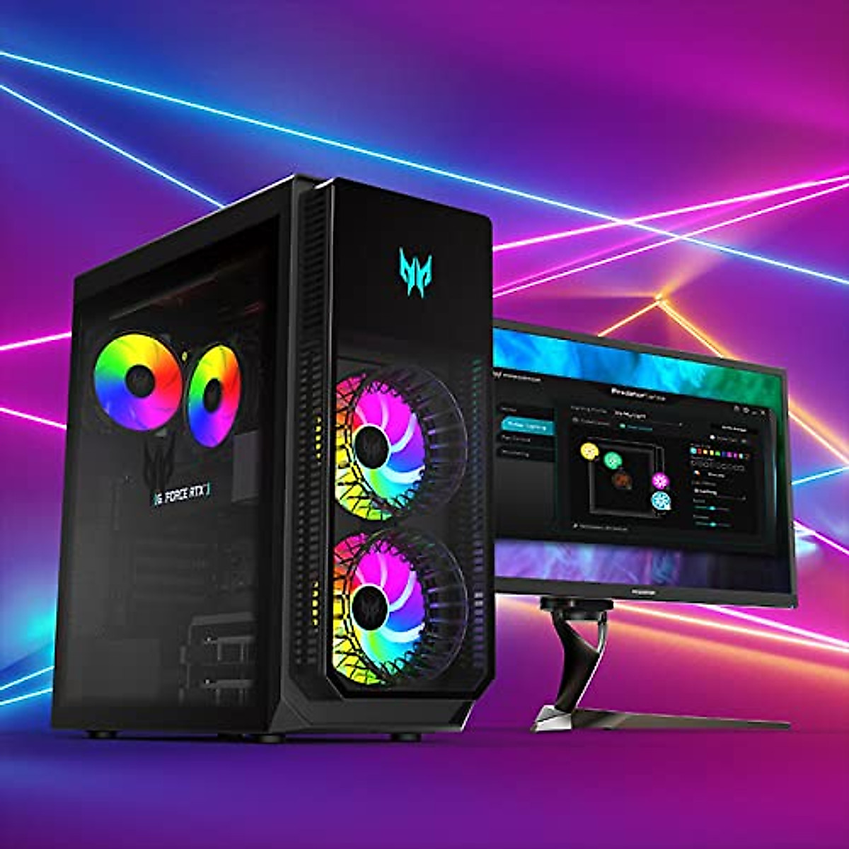 Acer Predator Orion 5000 PO5-650-UR12 Gaming Desktop | 13th Gen Intel Core i7-13700F 16-Core | NVIDIA GeForce RTX 4070 Ti | 16GB DDR5 | 1TB PCIe Gen4 SSD | Intel Wi-Fi 6E | RGB Keyboard & Mouse,Black