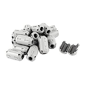 uxcell 20 Pcs Gray UF90B 9mm Dia Clip On EMI RFI Noise Ferrite Core Filter