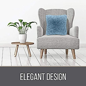 The Connecticut Home Company Shag Throw Blanket and Shag Pillow Cases Set of 2, Both in Dusty Rose Color, Throw Size 65x50, Throw Pillow Case Size 18x18, 2 Item Bundle