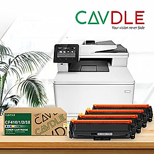 CAVDLE 410X Remanufactuared Toner Cartridge Replacement for CF410X 410X Work with Color MFP M377dw M452dn M452dw M452nw M477fdw M477fnw M477fdn Printer (Black Cyan Yellow Magenta, 4-Pack)