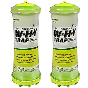 RESCUE! WHY Trap for Wasps, Hornets, & Yellowjackets – Hanging Outdoor Trap - 2 Traps
