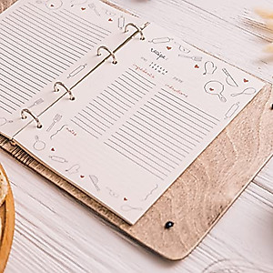 ENJOY THE WOOD Wooden Blank Recipe Book Binder - Personalized Recipe Notebook - Family Cookbook Journal Custom Sketchbook To Write In Organizer by Enjoy The Wood (Medium (A5), Peppers)