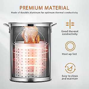 VIVOHOME 30 Qt. Aluminum Turkey Deep Fryer Pot with Injector Thermometer Kit and 54, 000 BTU Outdoor Propane Stove Burner Stand for 20 Lbs Turkey