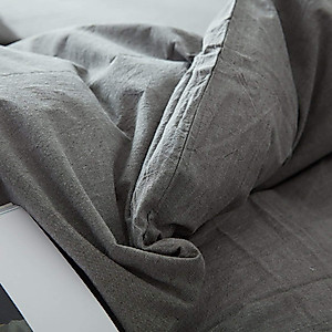 FACE TWO FACE Bedding Duvet Cover Set 3 Pieces 100% Cover Linen Like Textured Breathable Durable Soft Comfy