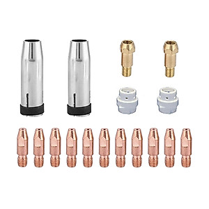 Contact Tip, Nozzle, Diffuser, Tip Holder Kit fits Everlast Power i MIG 210 230i 253DPi Welder MB (16-PK .045" Kit)