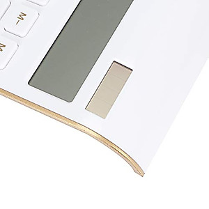 Financial Calculator Ultra Thin Solar Power Calculator Compact Size Solar Calculator, for Home Students Office Business(White)