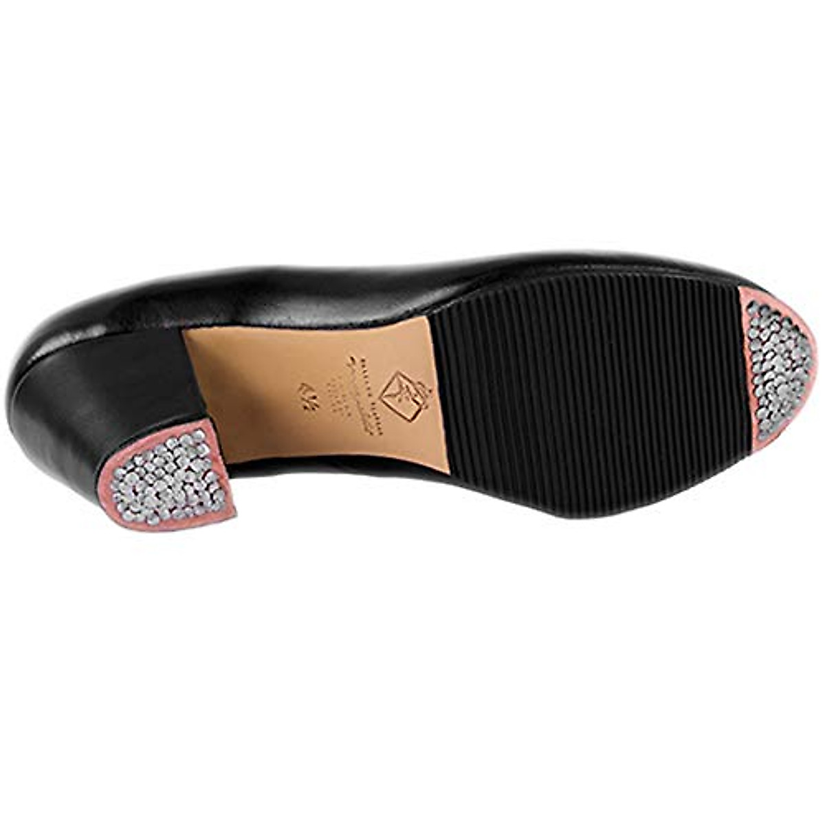 Miguelito 1600 Women's Flamenco Dance Shoes with Nails, Leather, 2.5" Heel, 7 US, 24.5 MX, Black