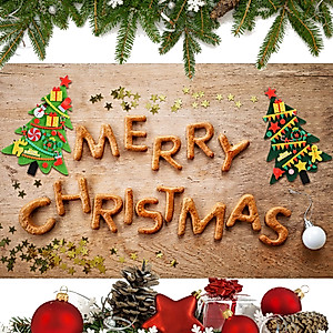 Tatuo DIY Felt Christmas Tree and Ornaments Felt Kids Party Favors Stickers for Kids Home Door Wall Hanging Christmas Tree Craft Decorations (24)