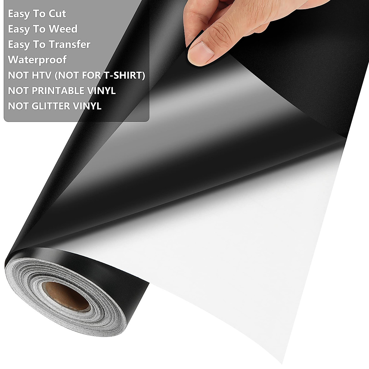Matte Black Permanent Vinyl for Cricut, Lya Vinyl Matte Black 12" x 50Ft Permanent Adhesive Vinyl Roll for CRI-Cut, Silhouette Cameo, Vinyl Roll for Craft Cutter