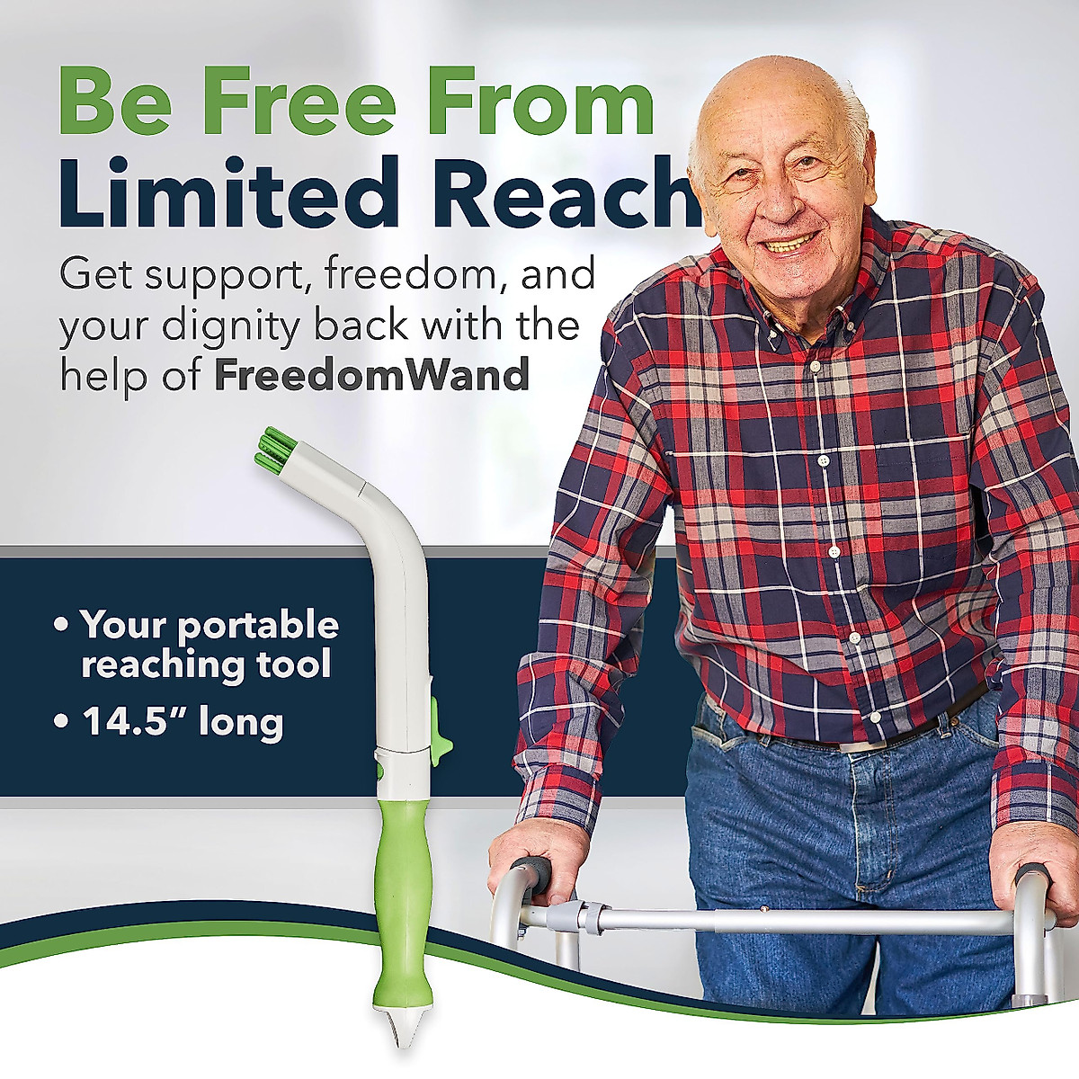 Multipurpose Toilet Aid for Wiping – 14.5” Wipe Assist for Toileting for All People w/ Range of Motion Limitations – Portable Toilet Aids for Wiping & Holding Toilet Paper & Personal Hygiene Products