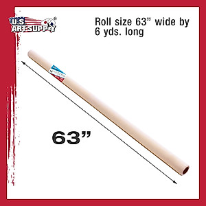 U.S. Art Supply 63" Wide x 6 Yards (18 Feet) Long Unstretched Canvas Roll - 100% Cotton, 12-Ounce Triple Primed Gesso, Acid-Free - Pro Artist Quality, Oil & Acrylic Painting, Murals Backdrop, Cut Size