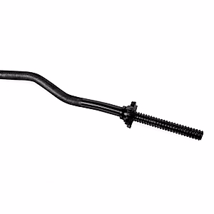 CAP Barbell 47-Inch Standard Threaded Solid Easy Curl Bar, Black