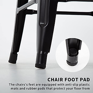 HCY 24 Inches Metal Bar Stools Set of 4 High Backless IndoorOutdoor Counter Height Barstools Stackable Metal Chairs Home Kitchen Dining Stool Backless Patio Bar Chair（Black） 16 16 24