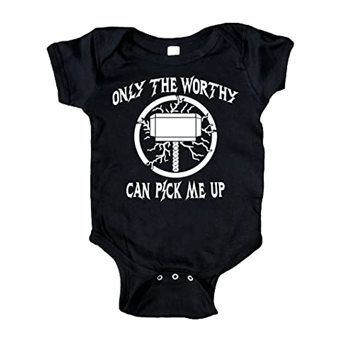 Sunray Clothing Only The Worthy Can Pick Me Up Thor Baby Onesie (12 Months, Red)