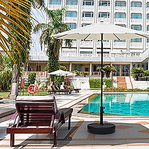 Simple Deluxe 20" Round Heavy Duty Patio Umbrella Base Stand with Steel Umbrella Holder, Water or Sand Fillable for Outdoor, Lawn, Garden, 50lbs Weight Capacity, Black