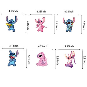 12Pcs Pink Lilo and Stitch Hanging Swirls Ceiling Streamers Decorations, for Lilo and Stitch Birthday Party Decorations Kid Supplies