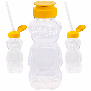 Honey Bear Straw Cups Juice Sippy Special Needs Therapy Bottle Teaching
