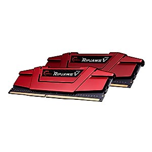 G.SKILL Ripjaws V Series (Intel XMP) DDR4 RAM 16GB (2x8GB) 2666MT/s CL15-15-15-35 1.20V Desktop Computer Memory UDIMM - Red (F4-2666C15D-16GVR)