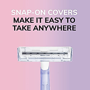 BIC Silky Touch Women's Disposable Razors, With 2 Blades, Pretty Pastel Razor Handles, 10 Count (Pack of 1)