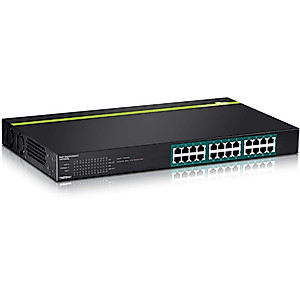 TRENDnet 24-Port Gigabit PoE+ Switch, LED Indicators, 370 Watt Power Budget, Rack Mountable with Hardware Included, TPE-TG240G,V1.1R, (Renewed)