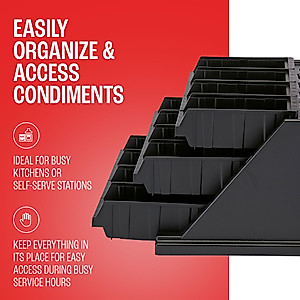 Cambro 12RS12110 Black Versa Self Serve Condiment Bin Stand Set with 3-Tier Stand and 12" Condiment Bins Case of 1