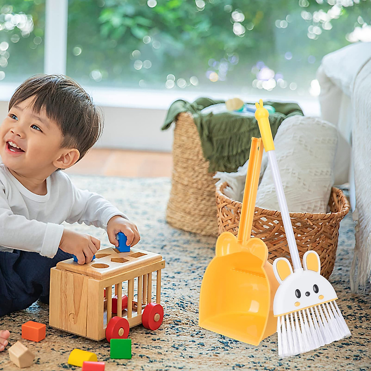 Operitacx Child Play Broom Broom and Dustpan Vacuum Cleaner Kids Set Sweeping Cleaning Props Kindergarten House Cleaning Tools for Boys and Girls Household Vacuum Cleaners Broom