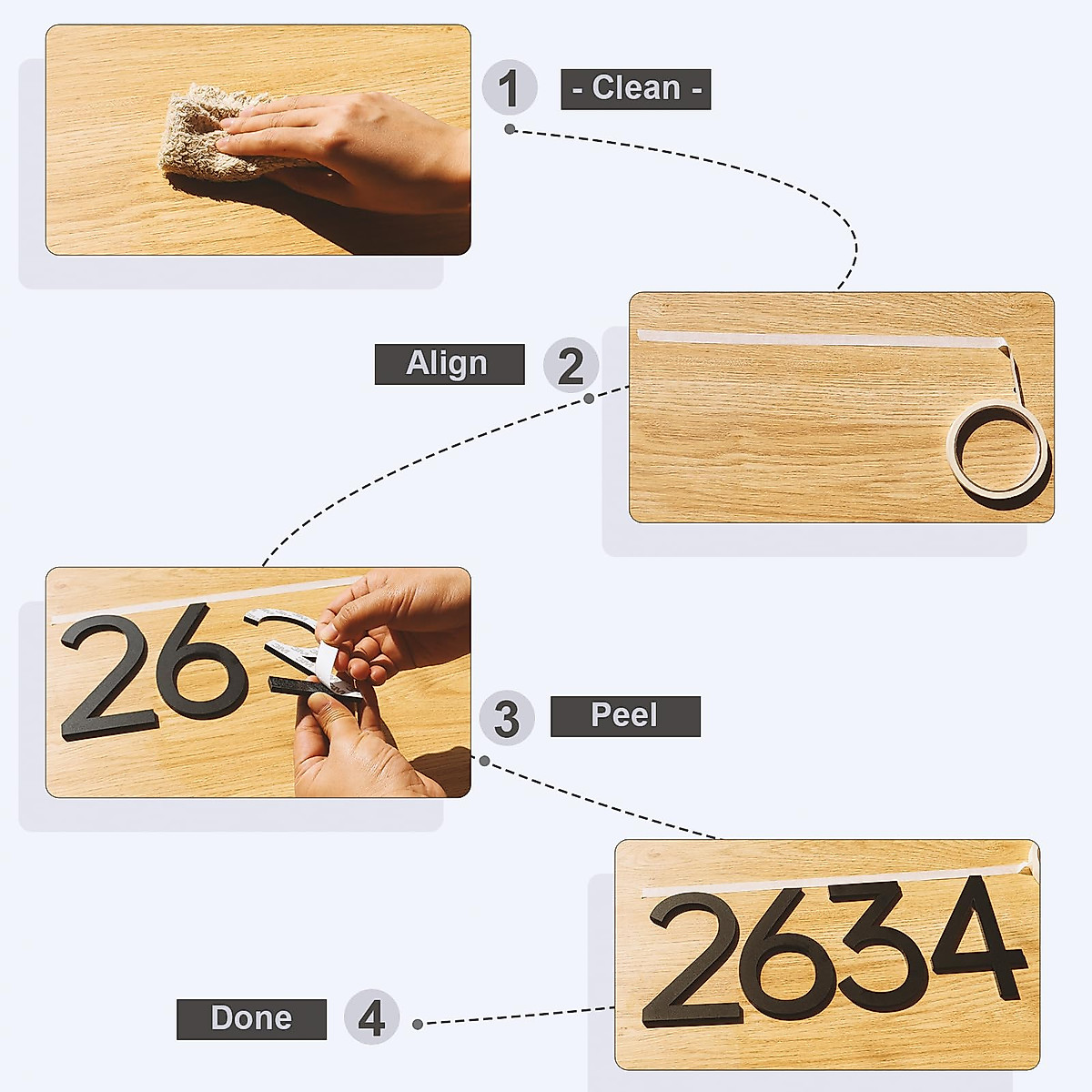 Mailbox Numbers Black - Adhesive House Numbers for Outside, 5 Inch Address Numbers for House Stick on for Apartment Door Farmhouse Mailbox Office Hotel, Frosted Matte Black Acrylic House Number 1