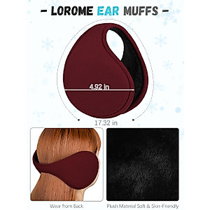 Winter Hat Scarf Gloves and Ear Warmer, Knit Warm Beanie Hat Touch Screen Gloves Long Knitted Plaid Scarf Set Gifts for Women Wine Red