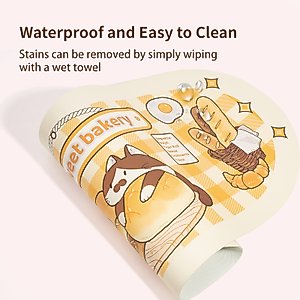 GeekShare Cute Bakery Cat Wrist Rest Support Mouse Pad Set- Non-Slip Base and Lightweight Memory Foam Wrist Rest Desk Mat for Keyboard and Mouse, Perfect for Gaming,or Home Office Work