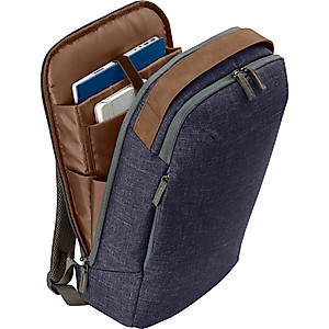 HP Renew 15.6” Laptop Backpack Made with Recycled Plastic Bottles, Water-Resistant Material, Luggage Strap, and Comfortable Straps | Navy