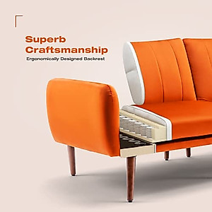 JOMEED 105" Convertible Sectional Sofa Couch, Modern Oversized Velvet Fabric L-Shaped Couch Sofa Bed with Adjustable Backrest for Living Room, Apartment