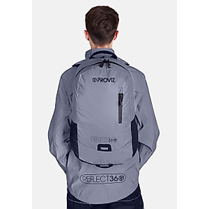 Proviz Sports Reflect360 100% Reflective High-Viz Highly Water Resistant Backpack/Rucksack, Great for Sports + Cycling