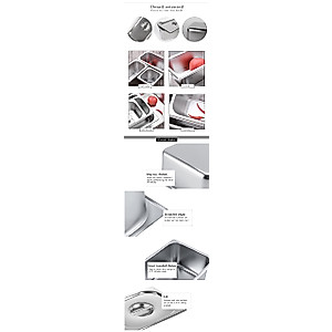 LIGOU 6Pack 1/9 Gastronorm Pan Stainless Steel Food Container,Sheet Pan,Hotel Pan,Baking Pans,Toaster Oven Pan,Jelly Roll Pan,Barbeque Grill Pan,Mirror Finish, Dishwasher Safe (2.56" depth)