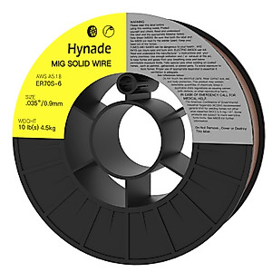 hynade Solid Welding Wire, ER70S-6 10-Pound Spool Carbon Steel 0.035'' Mig Solid Welding Wire (0.035-Inch 10 Lbs)