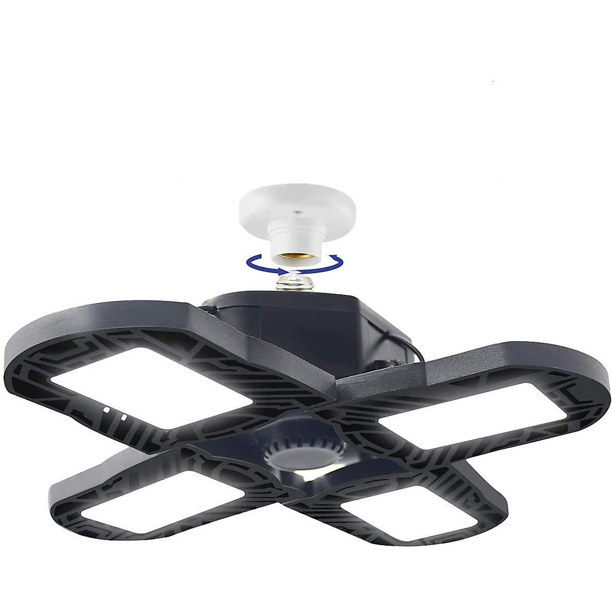 FASCINATE LED Garage Lights 120W, Garage Lighting Deformable E26/E27 LED 12000lm Bright LED Adjustable Ceiling Garage Light Bulb, LED Light for Garage, Barn, Warehouse,Workshop, No Installation