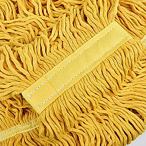 Mop Heads Replacements, 3 Pack Heavy Duty Commercial Cotton String Mops Refills, 14 Inch Wet Mop Headband Looped End String Head Refill for Home Industrial Floor Cleaning, Reusable Dirt Hair Sweeper