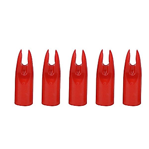 ZSHJG 50 Pack Archery Arrow Nock Glue On 7mm Arrow Shaft for DIY Hunting Arrows Recurve Bow Compound Bow (red)