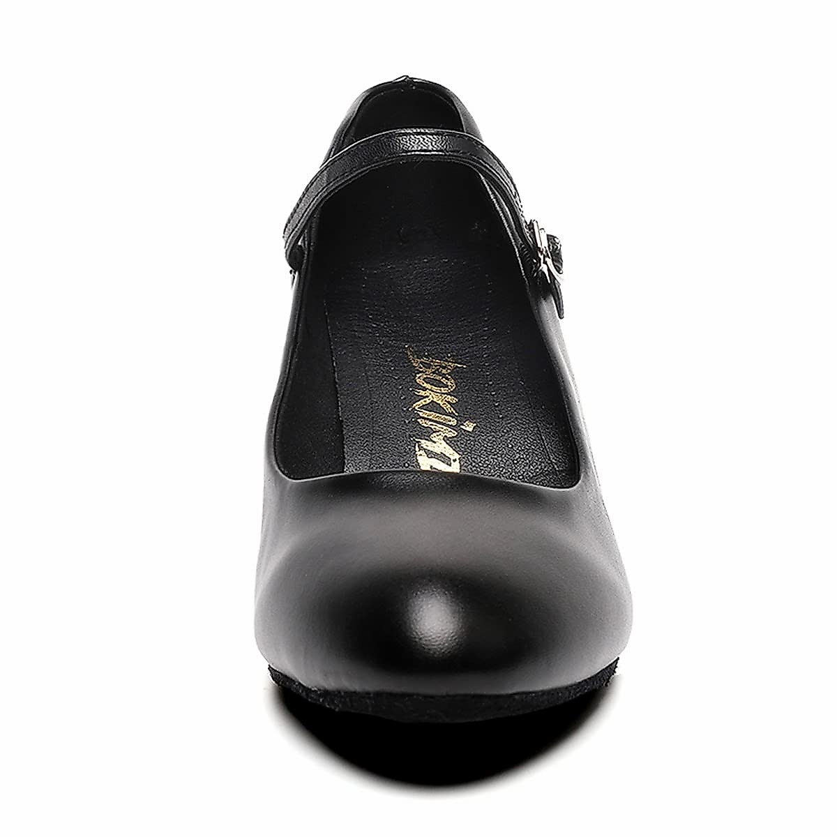 Womens Black Latin Salsa Character Shoes Ballroom Dance Heels Prom Wedding Shoes Dress Pump (7.5 / Black)