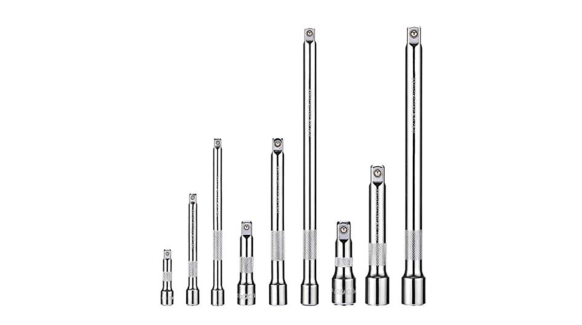 MIXPOWER 9-Piece Extension Bar Set - Durable Chrome Vanadium Tools