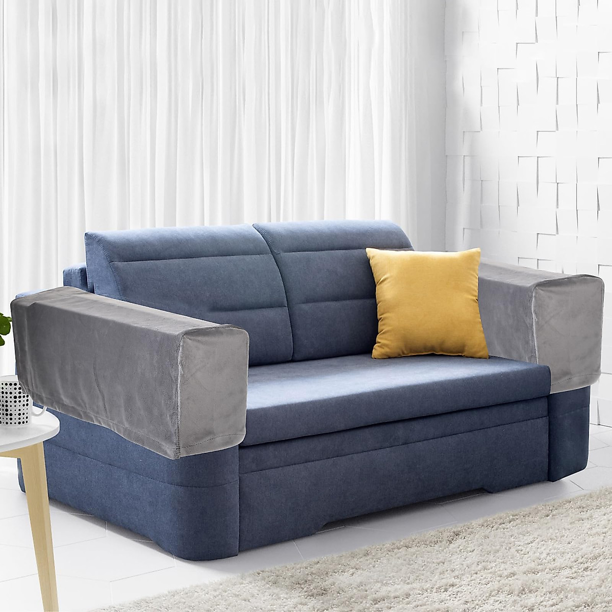 BESPORTBLE Set of 2 Sofa Armrest Covers, Stretch Armchair Covers for The Arms Anti-Slip Chair Arm Covers Protectors Removable for Sofa Chair Recliner Couch Loveseat (Grey)