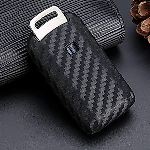 Xotic Tech Carbon Fiber Pattern Soft Silicone Key Fob Cover Compatible with Mitsubishi Lancer Evolution