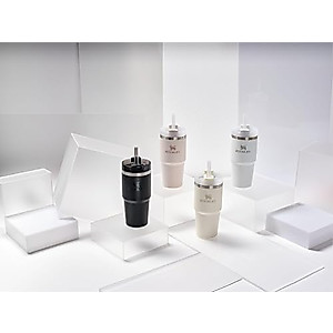 Stanley Quencher H2.0 Tumbler with Straw 14 oz | Flowstate 3-Position Lid | Cup Holder Compatible for Travel | Insulated Stainless Steel Cup | BPA-Free | Black 2.0