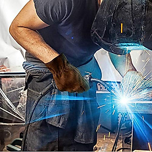 COREGROUND Leather Safety Work Gloves Gardening Carpenter Thorn Proof Truck Driving for Mens and Womens Waterproof heavy duty (Large, Brown)