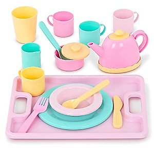 Battat- Play Circle- Dish Set – Plates, Cups, And Tea Party Toys – Play Kitchen For Toddlers- Pretend Play – 3 years + (34 Pcs)
