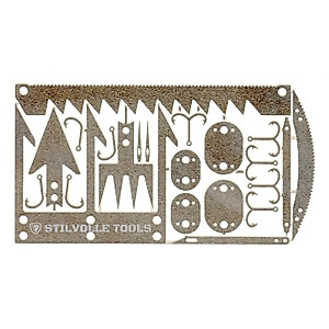 Stilvolle Tools Survival Card Tool Hook Size That Contains The 12 Features to Help Survival Card 12 Survival time to Card Size, Hook Small, Arrowhead A, Arrowhead B, (Silver)