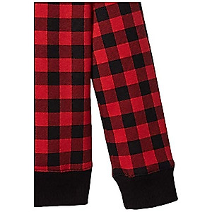 Amazon Essentials Boys' Fleece Crew-Neck Sweatshirts, Red, Buffalo Plaid, Medium